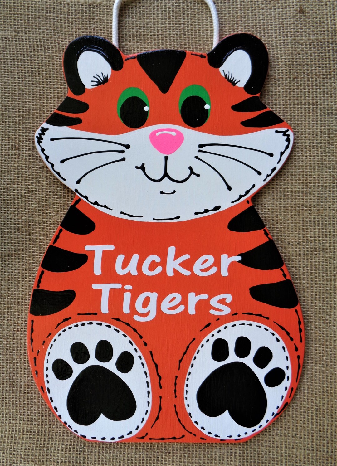 TIGER TEACHER Personalized SIGN Pre-school Kindergarten Wall Hanger ...