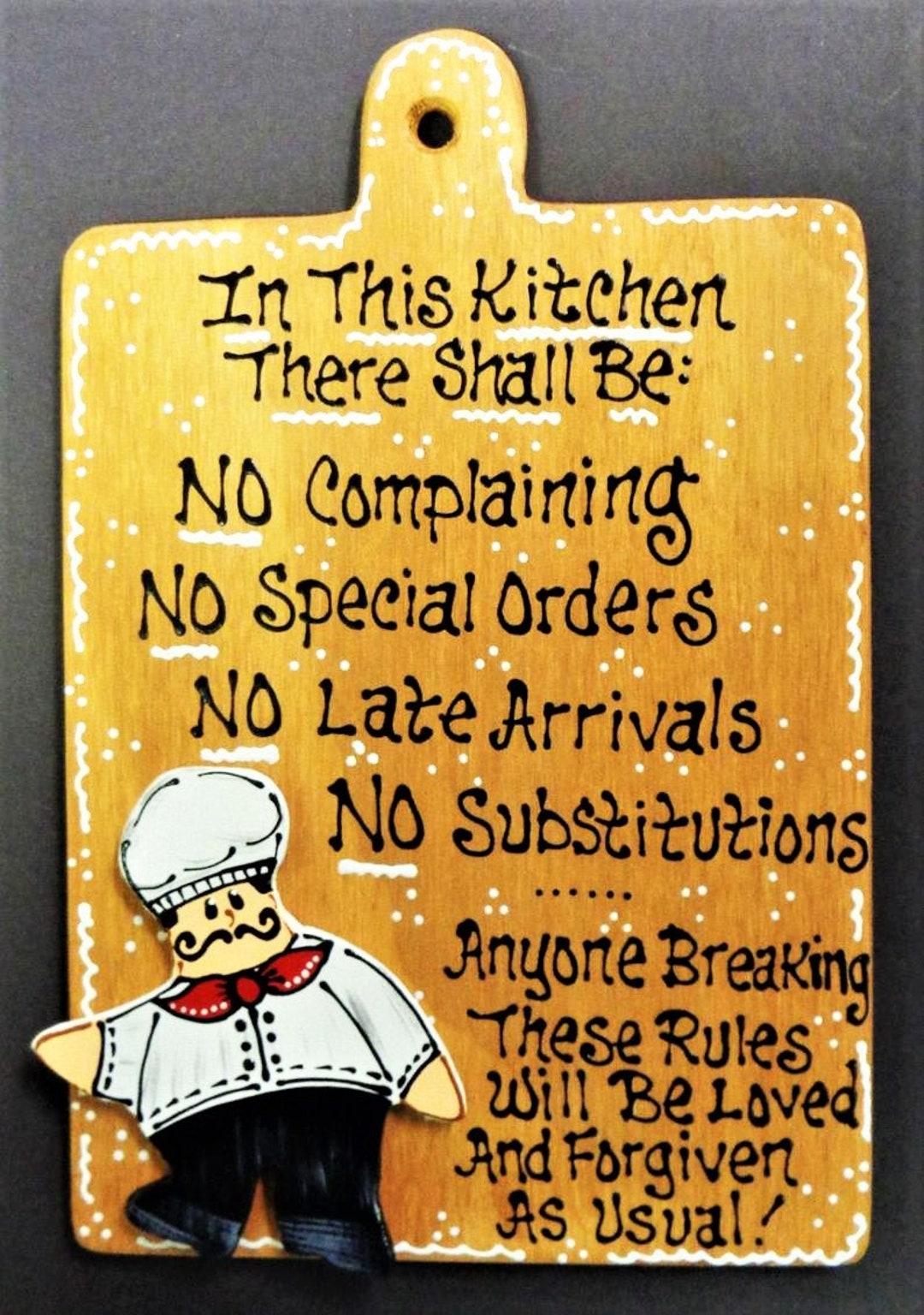 Stained Sign Fat Chef Overlay IN THIS KITCHEN Plaque Wall Bistro Cucina ...