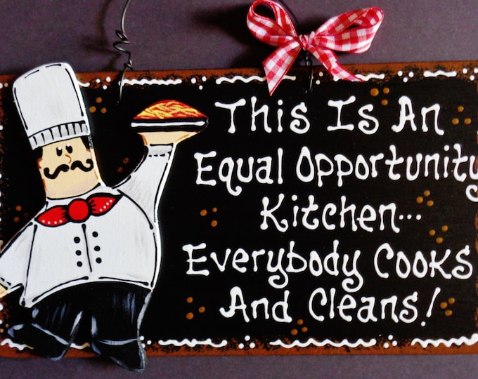 FAT CHEF OVERLAY Equal Opportunity Kitchen Sign Bistro Cucina Decor ...