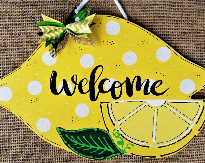 WELCOME LEMON SIGN Tropical Wall Plaque Home Tiki Bar Hot Tub - Etsy