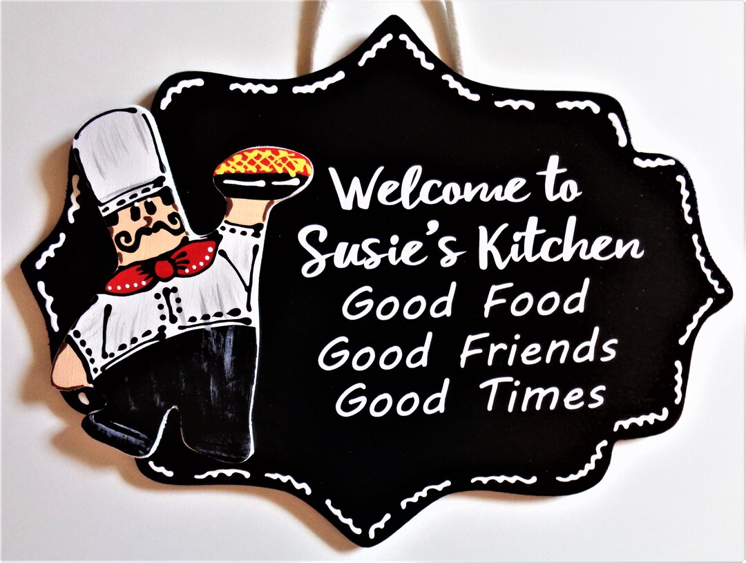 Personalize FAT CHEF KITCHEN Good Food/friends/times Sign Wall Decor ...