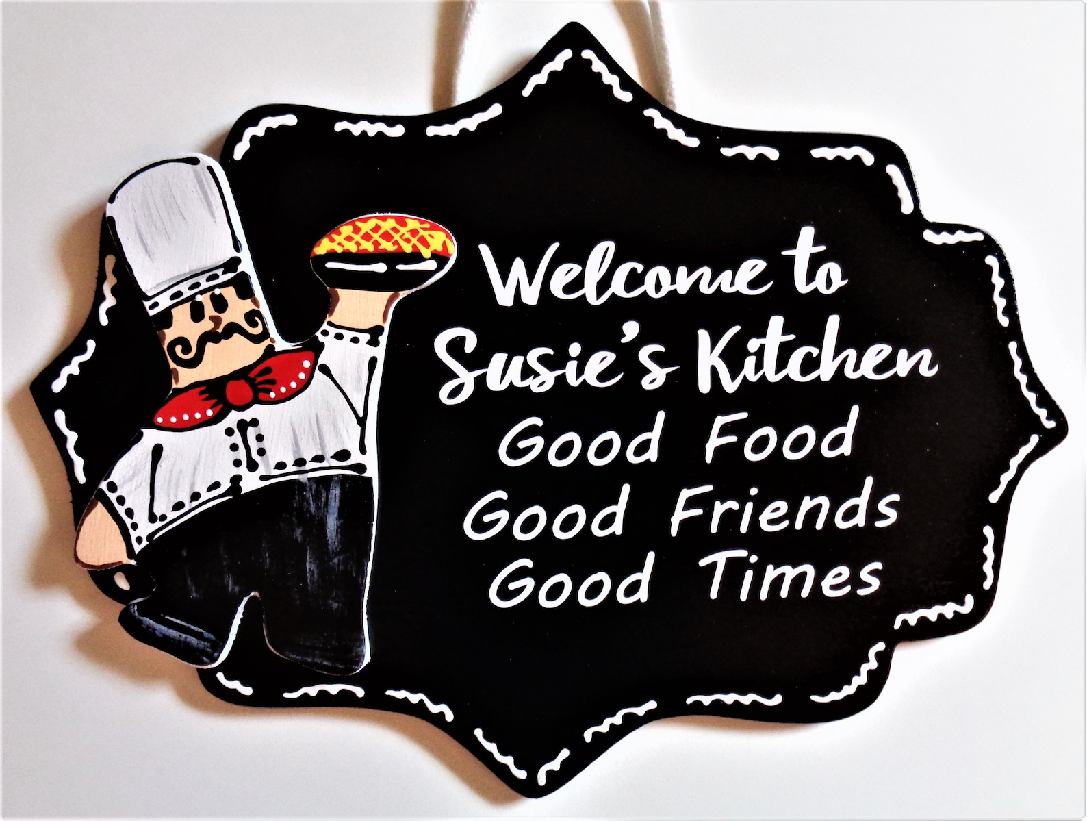 Personalize FAT CHEF KITCHEN Good Food/friends/times Sign Wall Decor ...