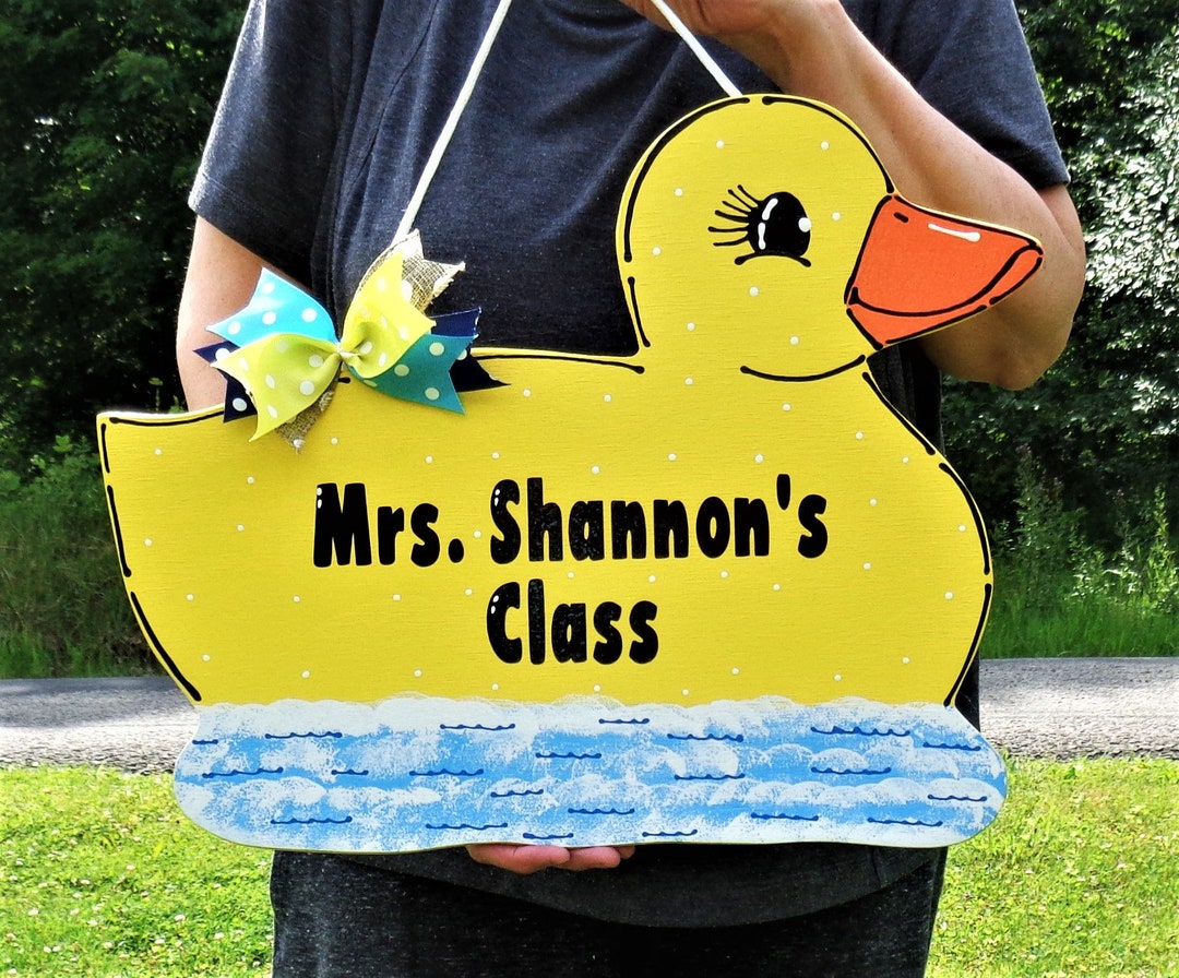 17" Personalized DUCK TEACHER SIGN Wall Door Plaque School Class ...