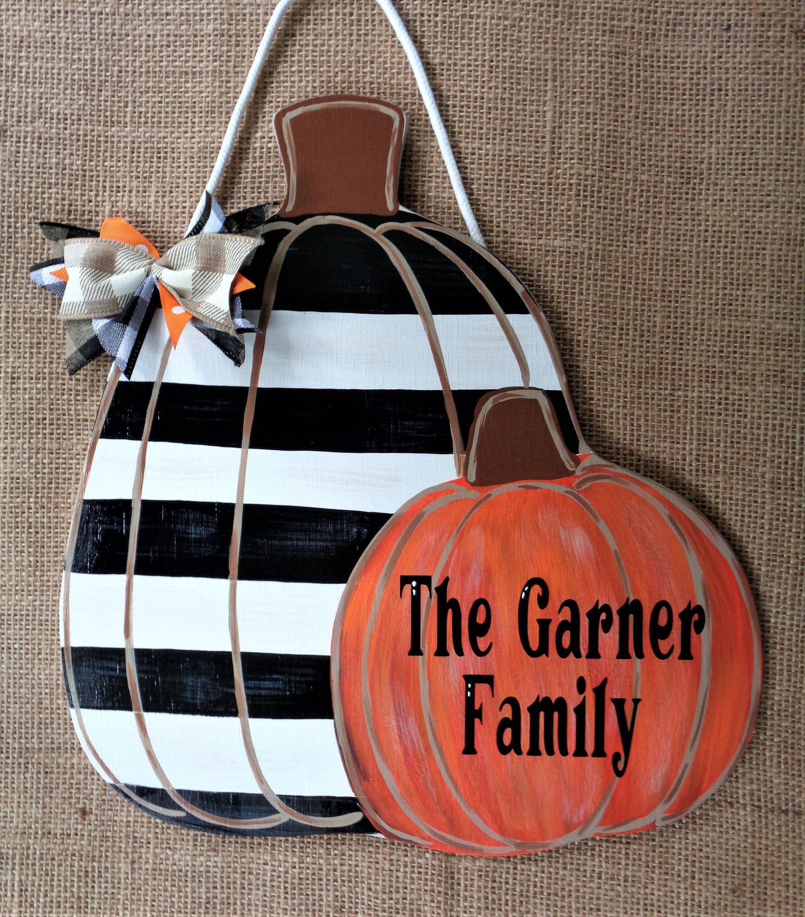 Personalized Family Pumpkins NAME THANKSGIVING Sign Wall Hanger Door ...