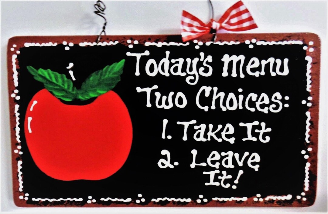 APPLE Today's Menu KITCHEN SIGN Plaque Handpainted Country Wood Crafts ...