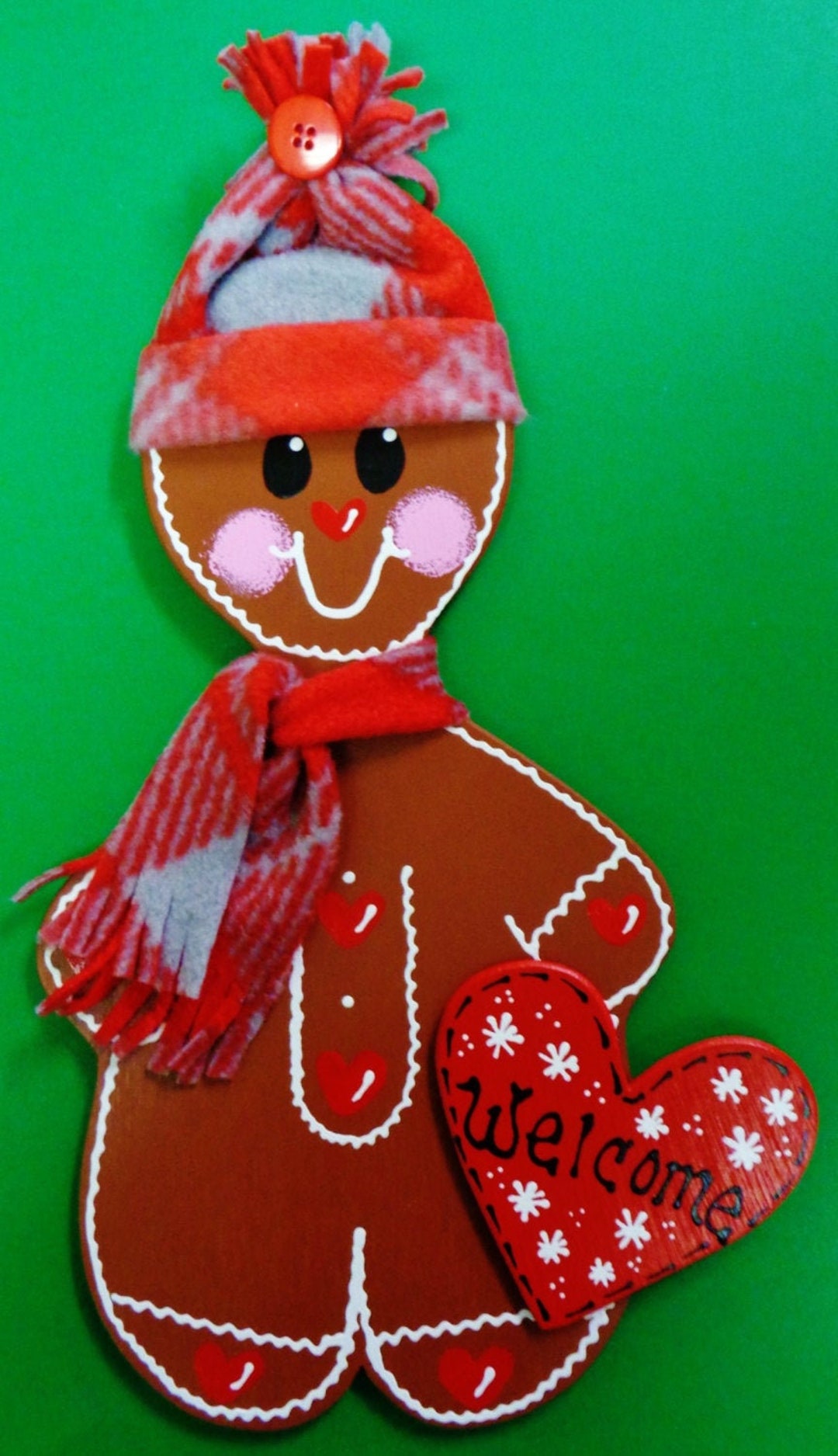 WELCOME GINGERBREAD BOY Sign Winter Season Holiday Plaque Christmas ...