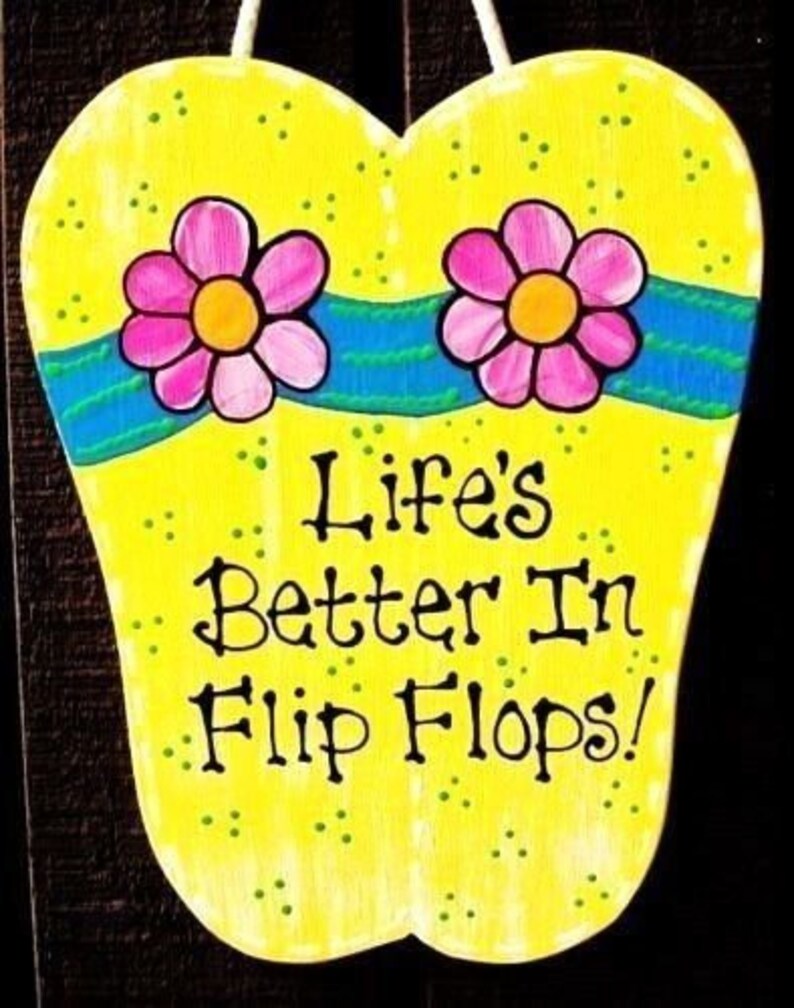 Life's Better in FLIP FLOPS Sign Tropical Tiki Bar Pool Hot Tub Beach ...