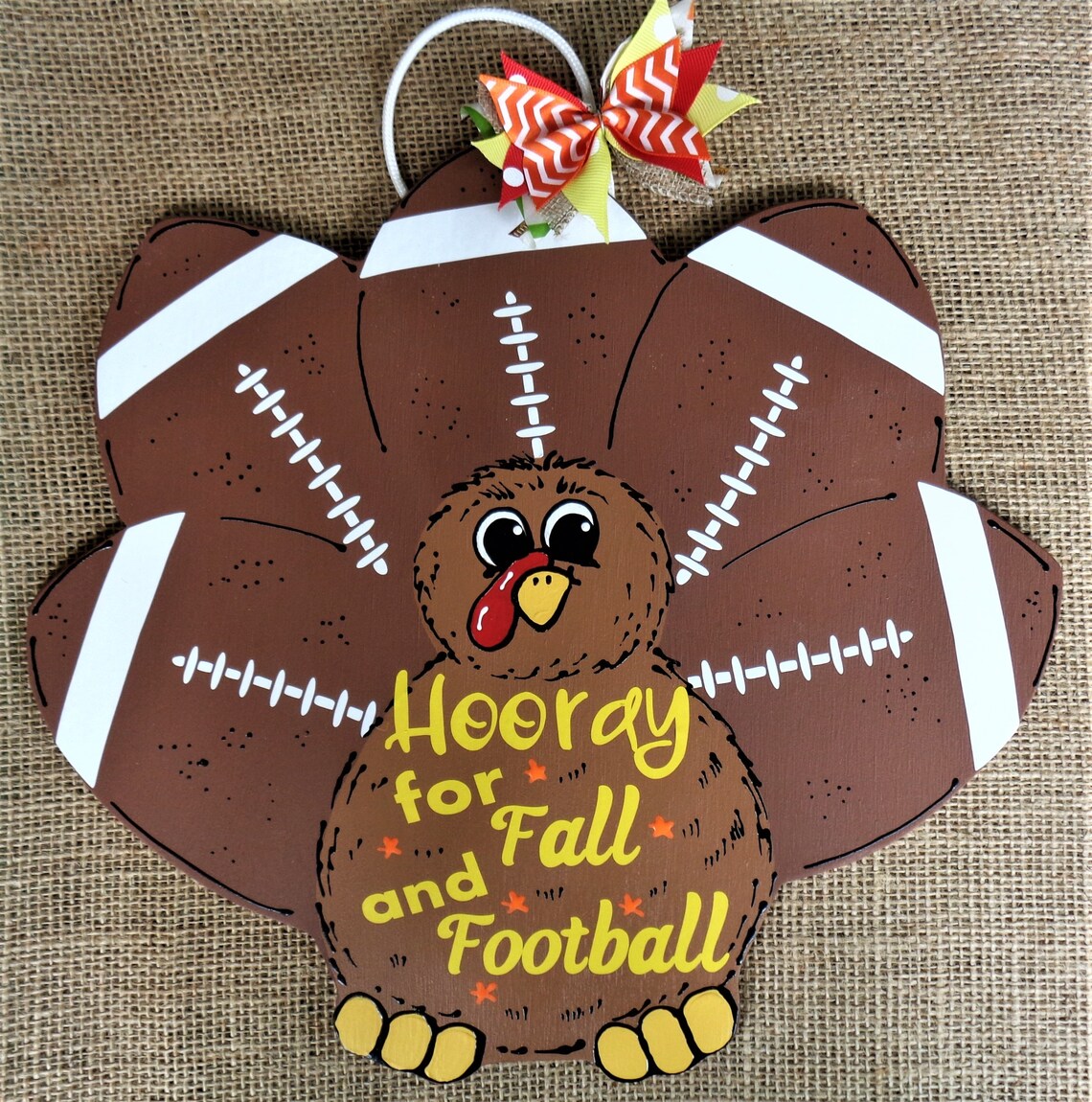 Hooray for Fall & Football Wood Wooden Welcome Sign Wall Art - Etsy