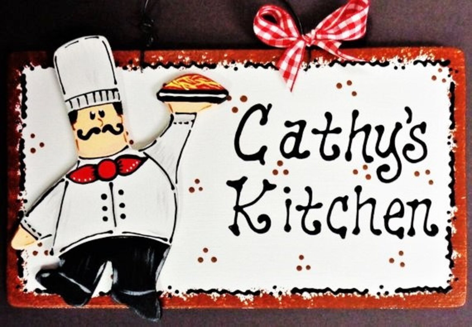 FAT CHEF OVERLAY Personalized Name Kitchen Sign Bistro Cucina Decor ...