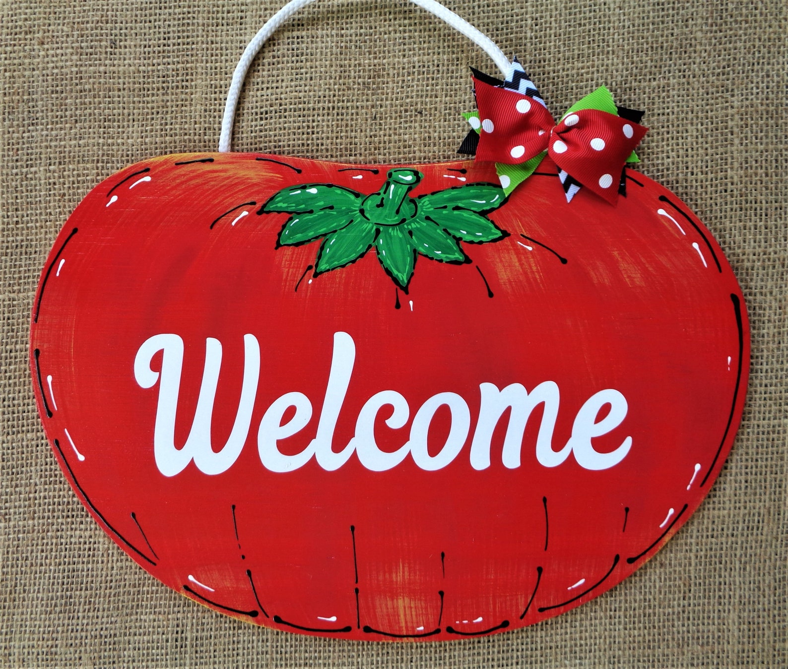 Welcome TOMATO SIGN Kitchen Plaque Country Wood Crafts Decor ...
