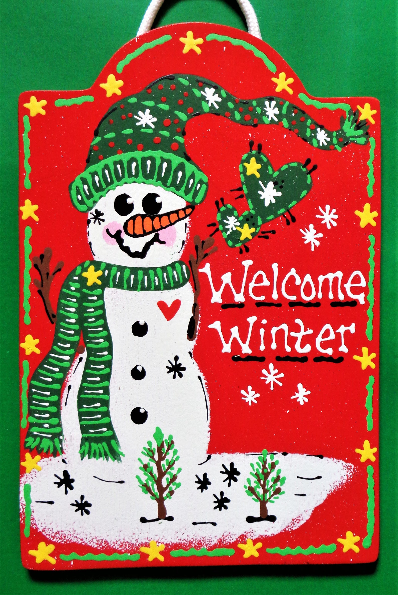 SNOWMAN WELCOME WINTER Sign Wall Art Door Hanger Decor - Etsy