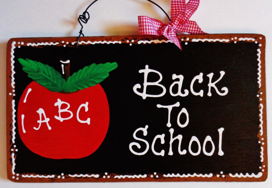 Back to School APPLE SIGN School Classroom Plaque Wall Door Decor ...