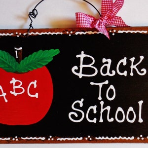 Back to School APPLE SIGN School Classroom Plaque Wall Door - Etsy