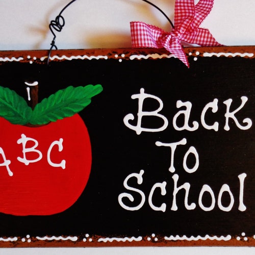 Back to School APPLE SIGN School Classroom Plaque Wall Door - Etsy