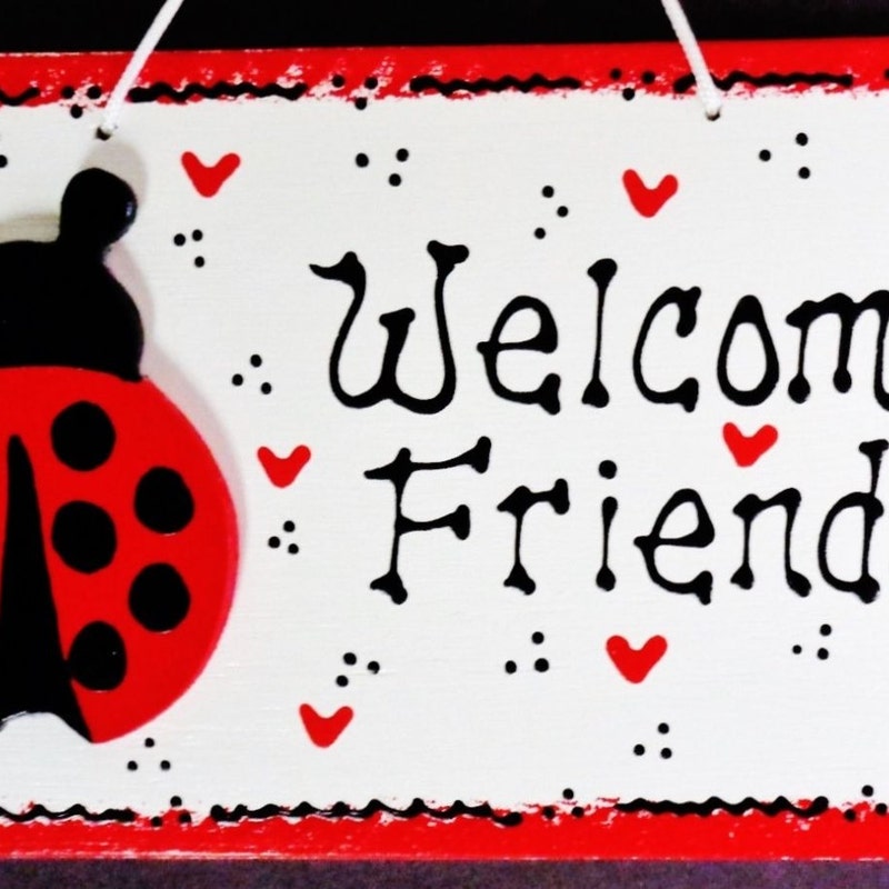 Ladybug Welcome Sign - Etsy