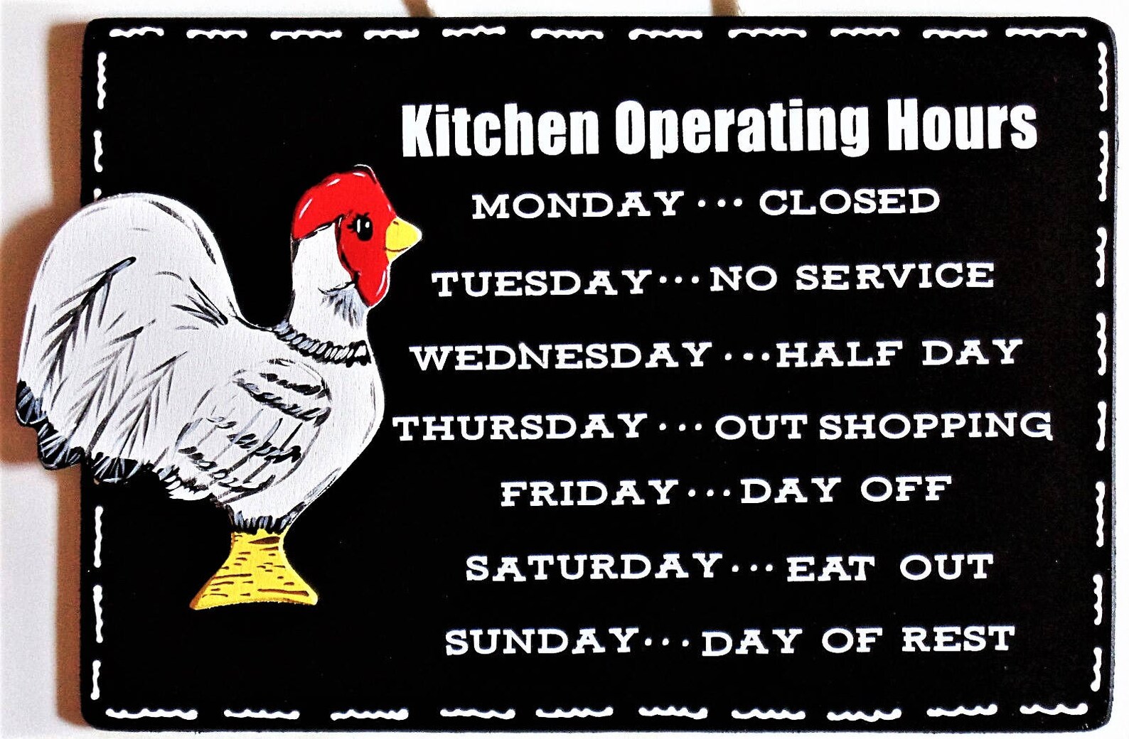 ROOSTER Kitchen Operating Hours KITCHEN SIGN Wall Hanger - Etsy