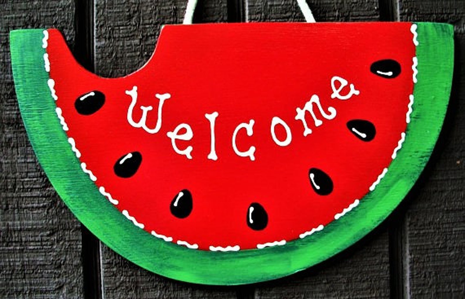 WATERMELON Welcome SIGN Tropical Kitchen Porch Wall Deck Pool Beach ...