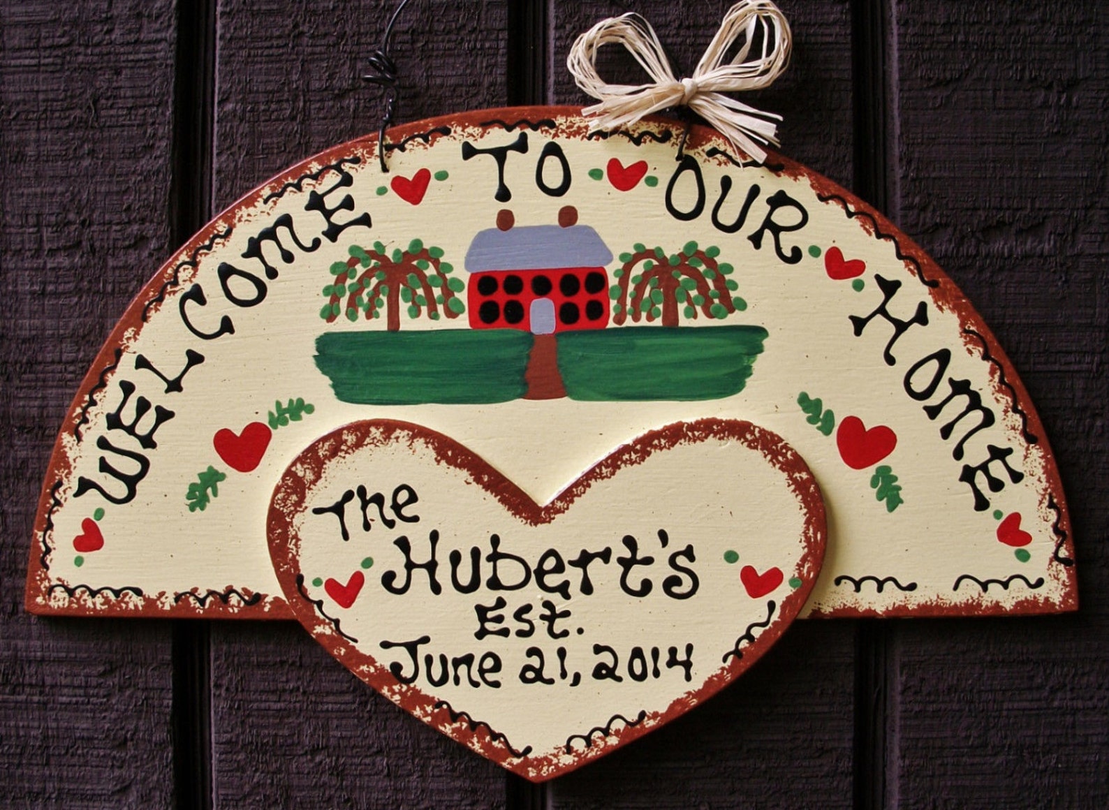 PERSONALIZED FAMILY NAME Welcome to Our Home Est. Date Sign - Etsy