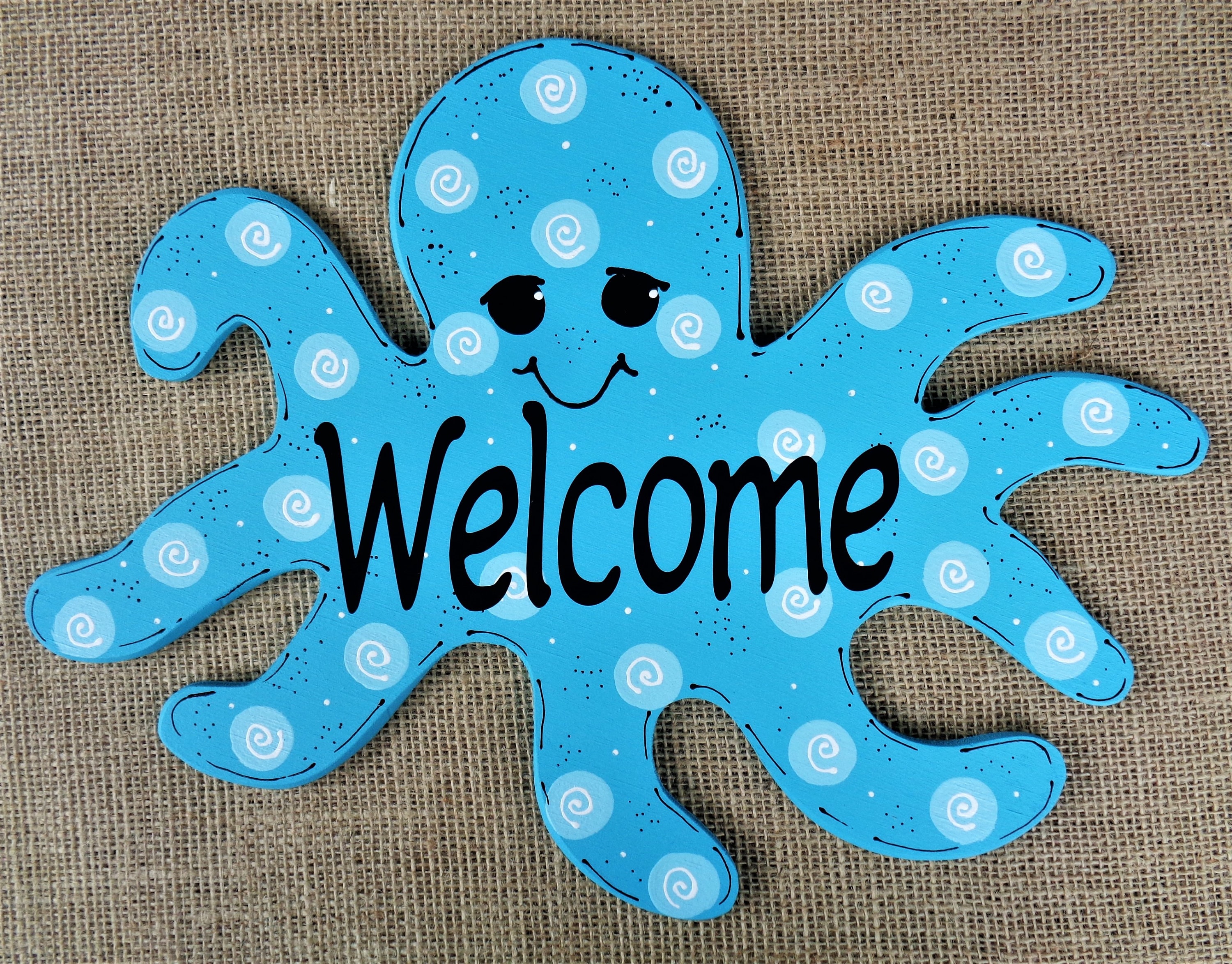 WELCOME OCTOPUS SIGN Deck Patio Wall Art Door Plaque Backyard | Etsy