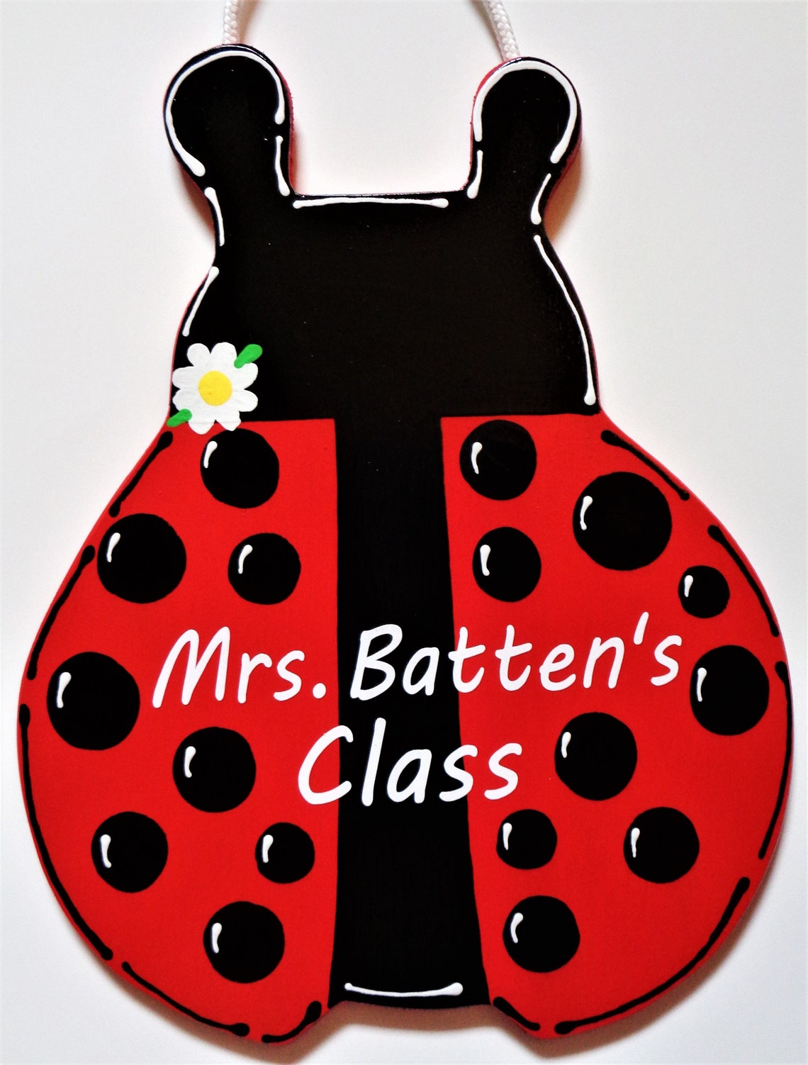 LADYBUG TEACHER SIGN Wall Art Hanger Plaque Decor Hand Painted - Etsy
