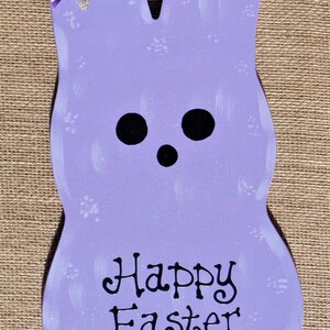 Glittered HAPPY EASTER RABBIT Bunny Door Sign Wall Art Hanger Plaque ...