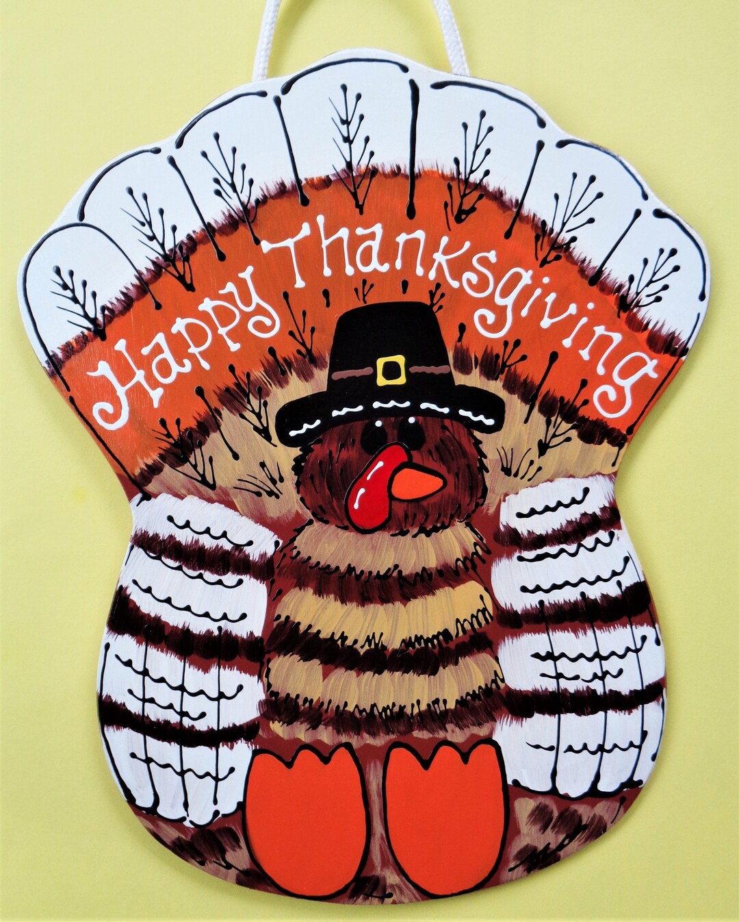 Adorable & Unique HAPPY THANKSGIVING Sign TURKEY Gobble Holiday Plaque ...