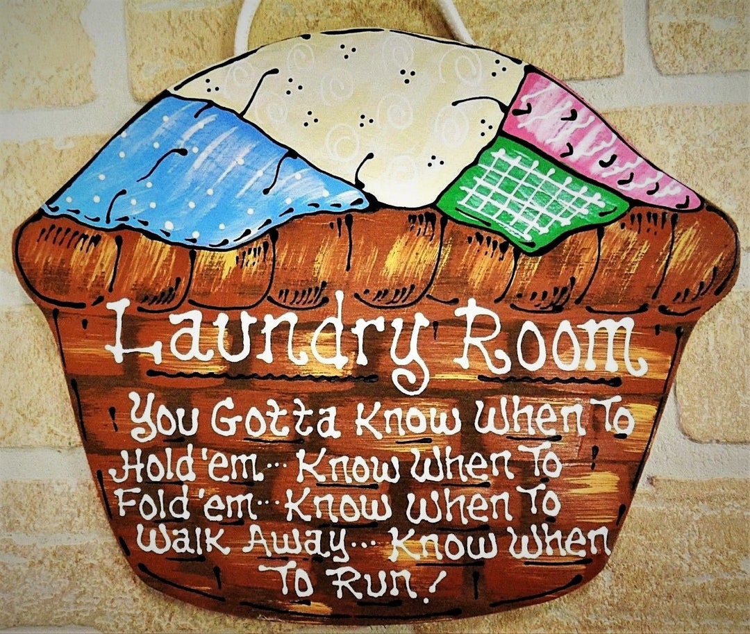 Funny & Cute LAUNDRY ROOM SIGN Wall Hanger Plaque Country Wood Rustic ...