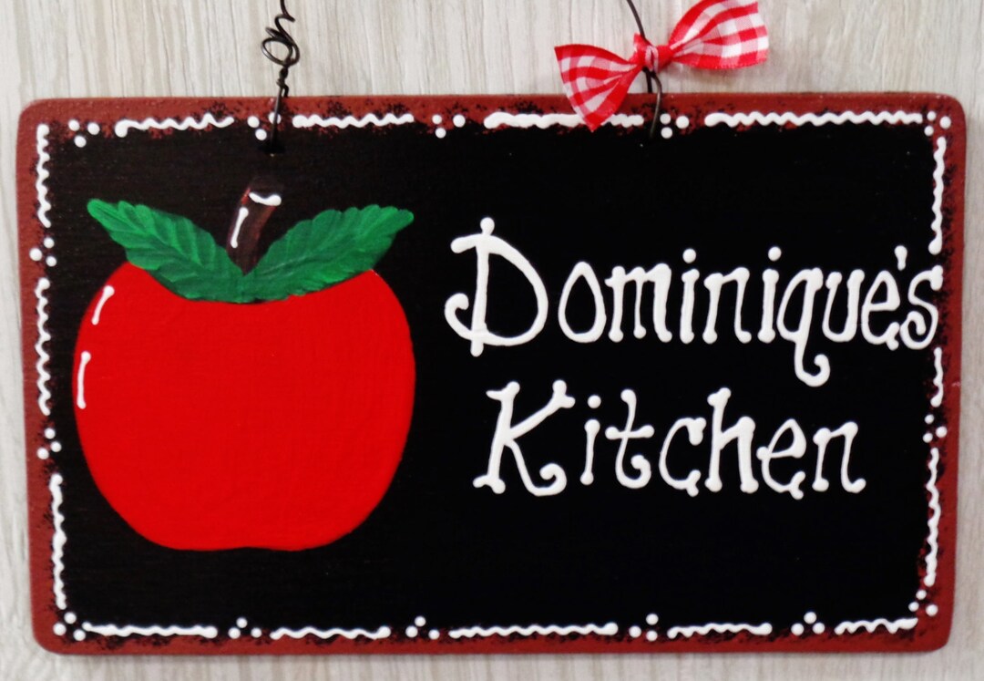 Personalized Apple Kitchen Sign: Hand-painted Wood Plaque - Etsy