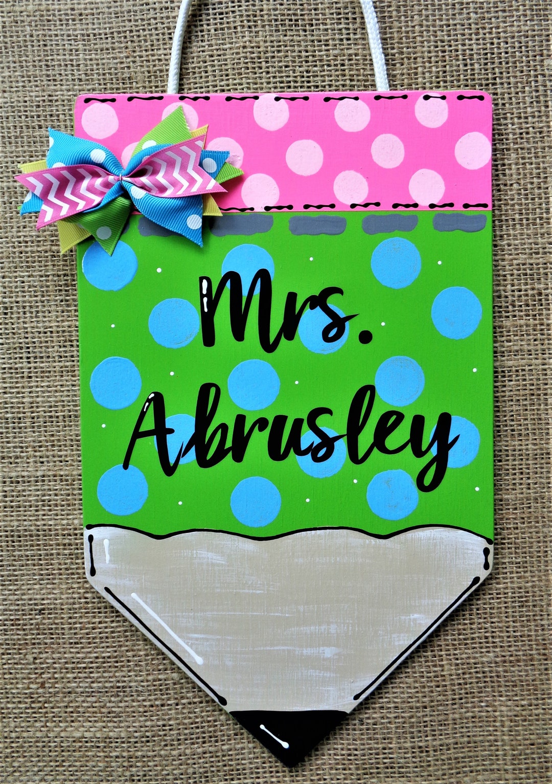 Personalized TEACHER PENCIL SIGN Name Plaque School Class Classroom ...