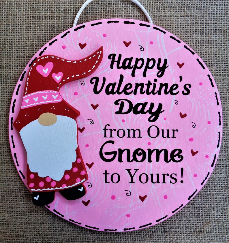 Happy VALENTINE'S Day From Our GNOME to Yours SIGN Wall Door Hanger ...