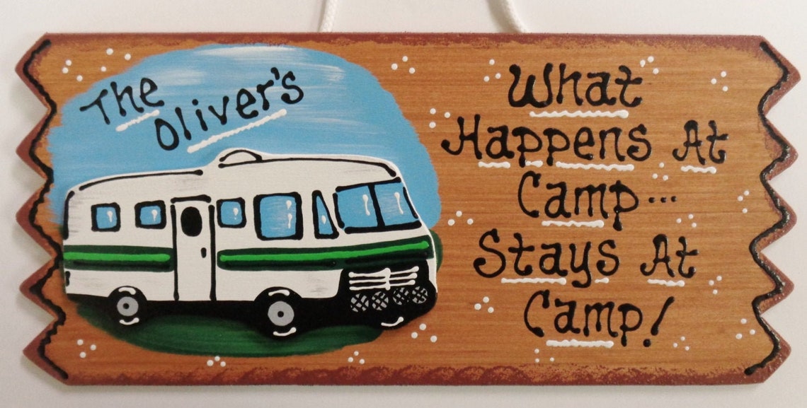 RV Motorhome CAMPER SIGN Personalized Name Camp Camping Travel | Etsy