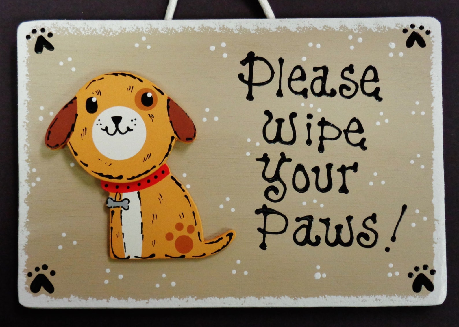 DOG Please Wipe Your Paws SIGN Kennel Groomer Pet PLAQUE Pup Puppy ...