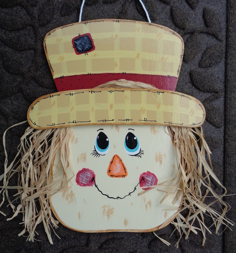 Hand Painted Scarecrow Sign: Fall Thanksgiving Decor - Etsy