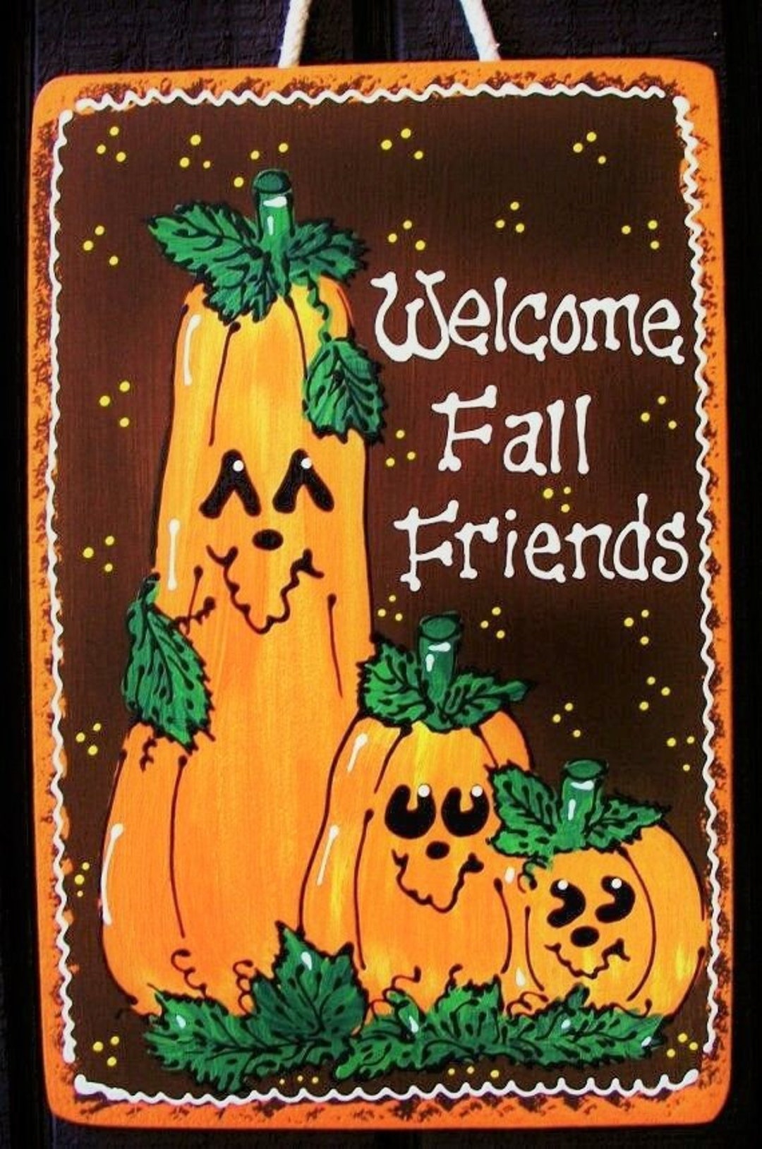 Adorable WELCOME FALL FRIENDS Sign Fall Autumn Holiday Decor Wood ...
