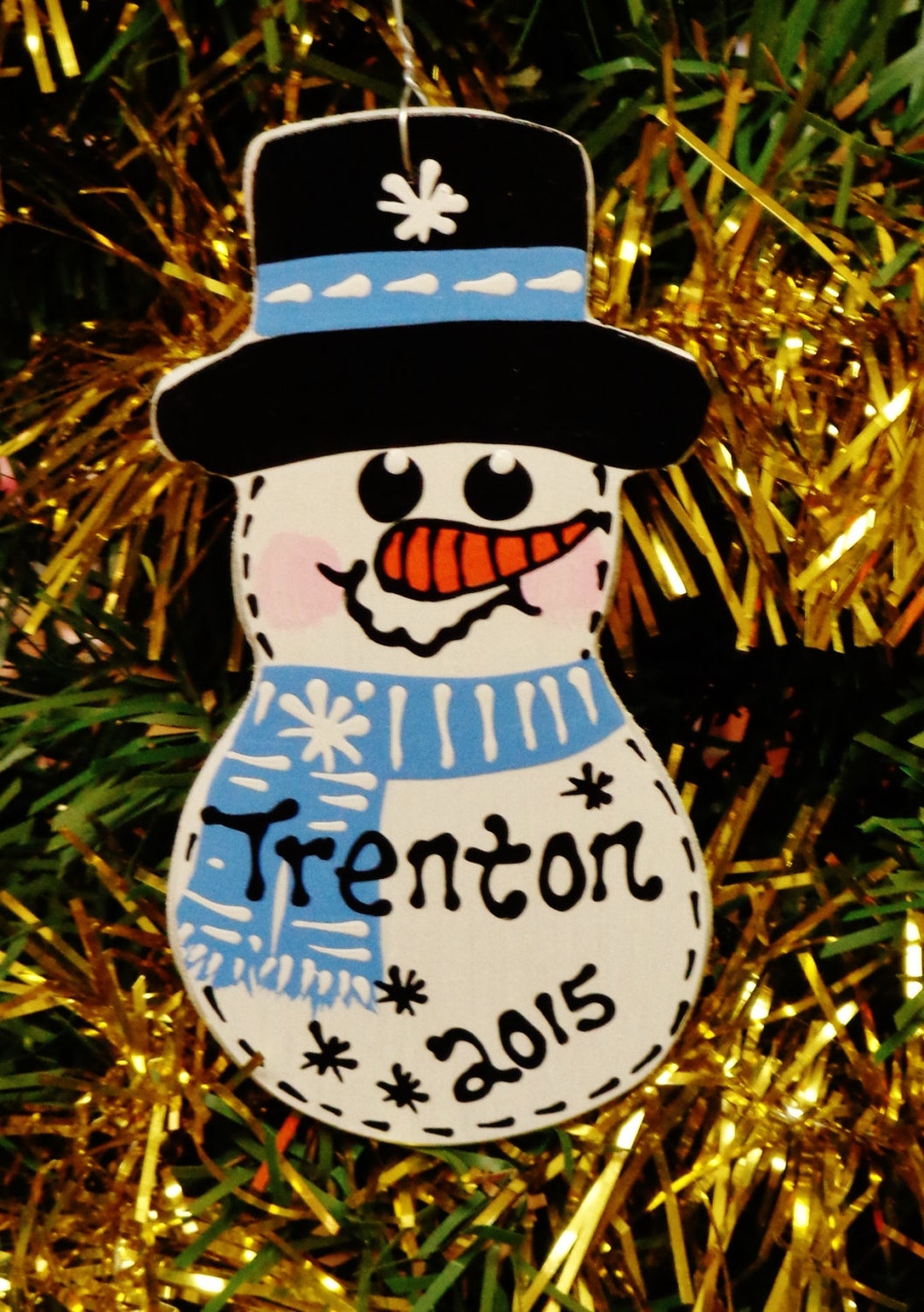 U Choose Name & Date Personalized SNOWMAN Christmas ORNAMENT Name Kids ...