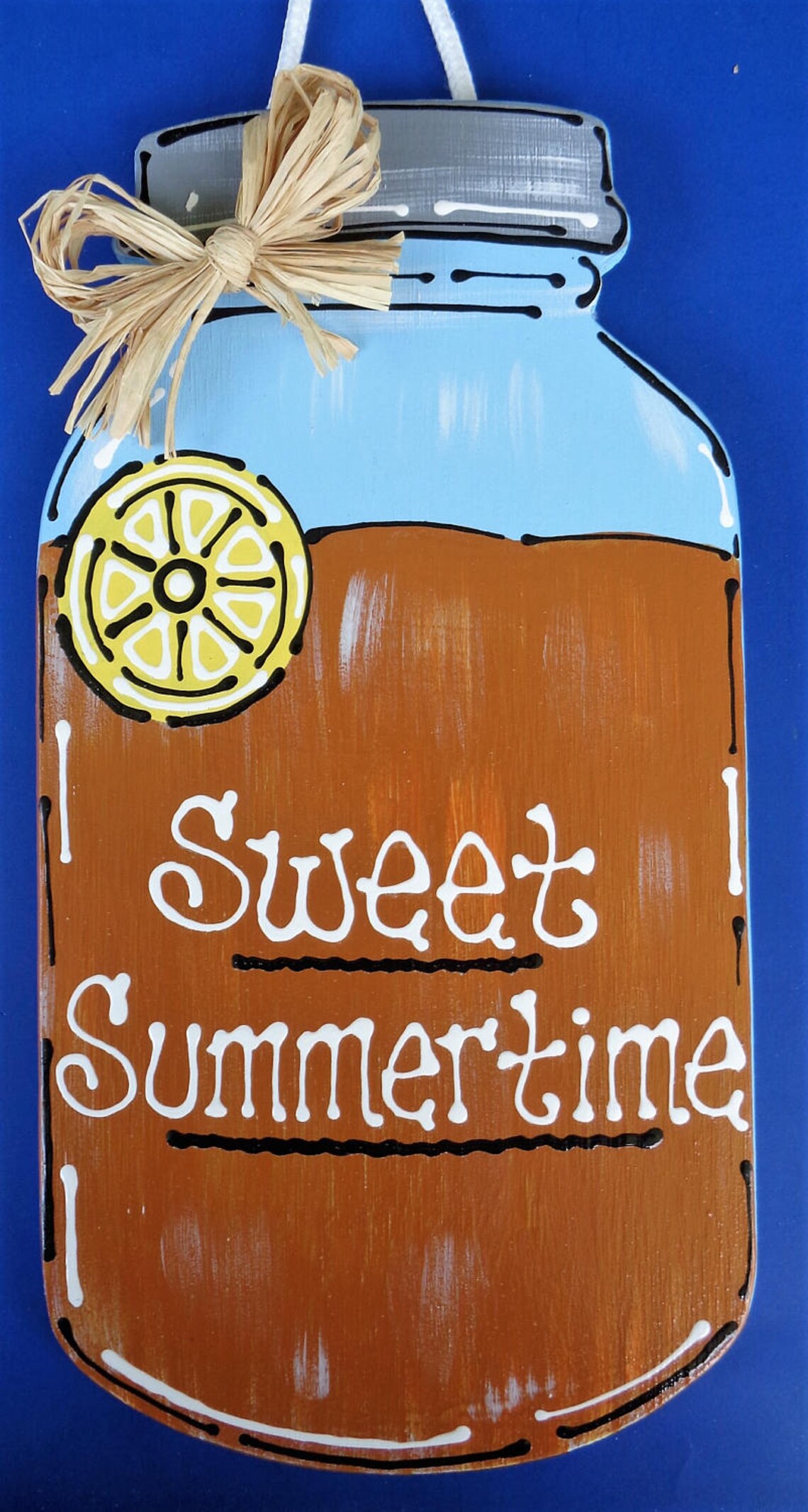MASON JAR Sweet Summertime SIGN Hanging Door Plaque Porch Deck - Etsy