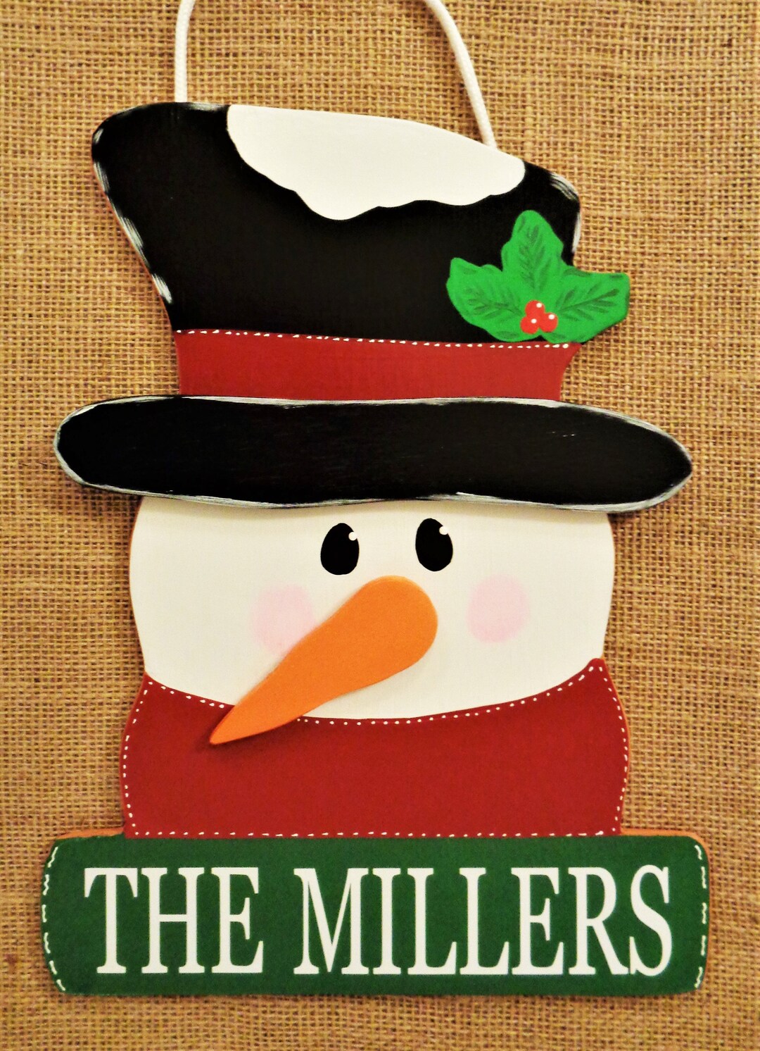 Personalized Name SNOWMAN SIGN Winter Christmas Holiday Wall Door Wood ...