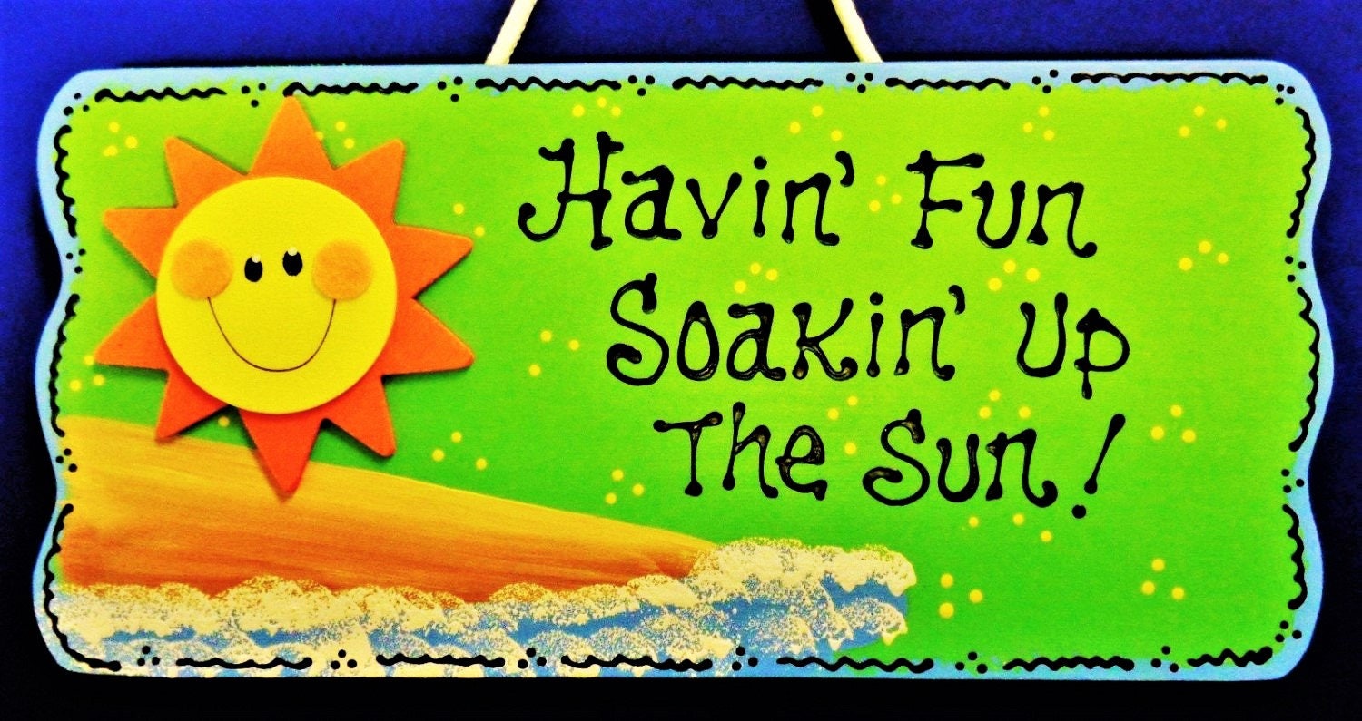Havin' Fun Soakin' up the Sun SIGN Tropical Pool Tiki | Etsy