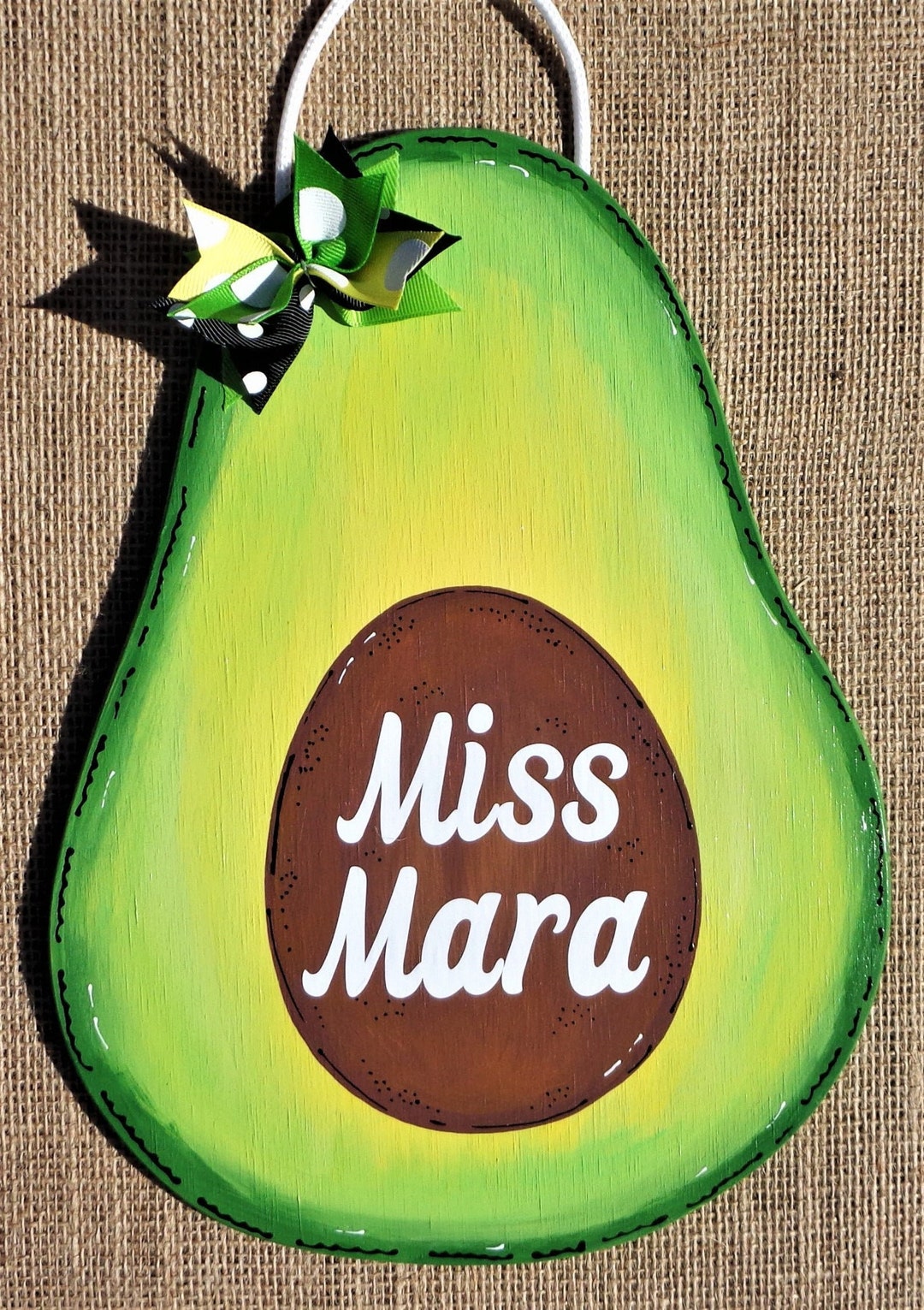 Personalized AVOCADO Teacher SIGN Name Wall Art School Door Hanger ...