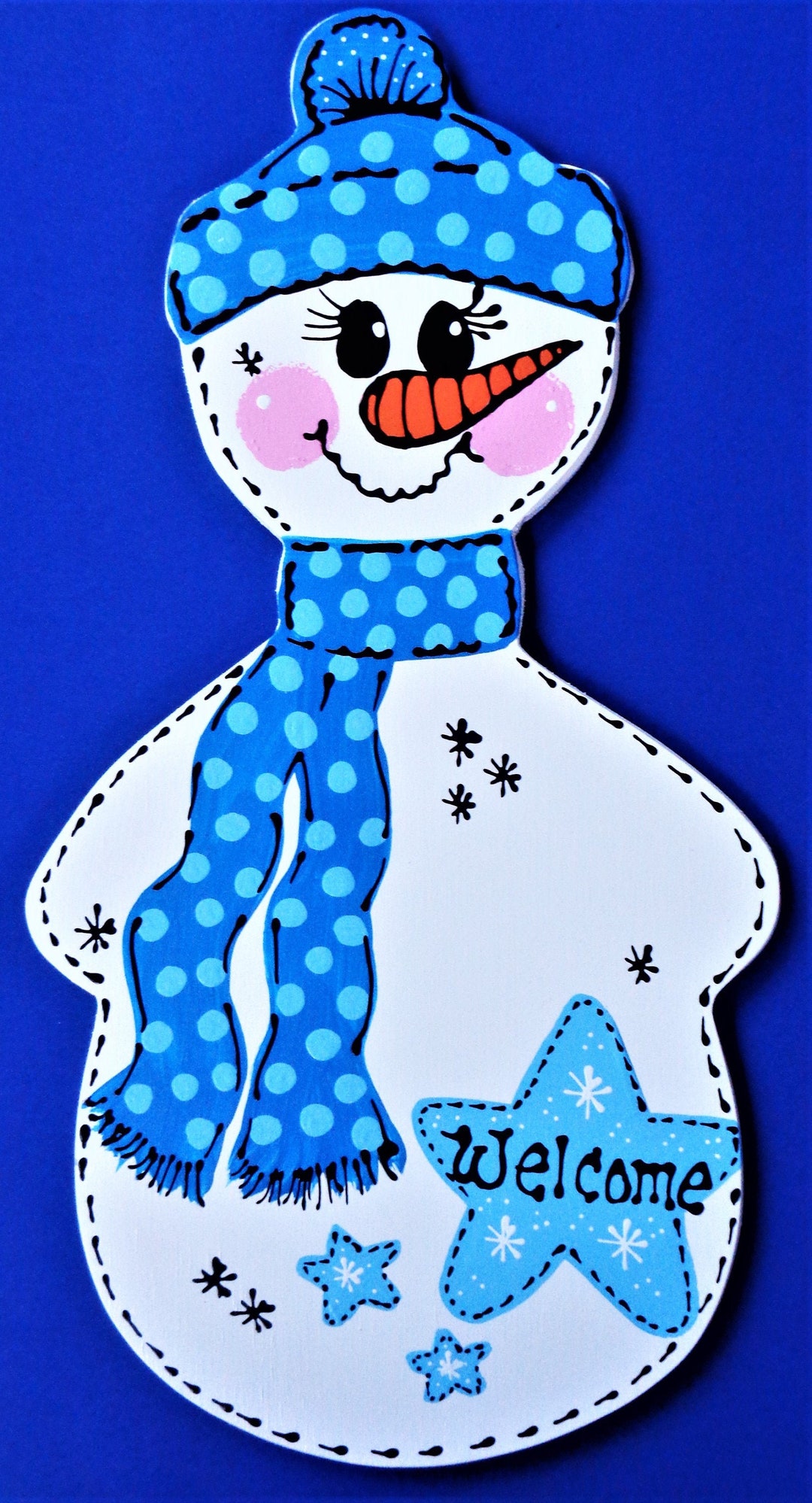 Welcome SNOWMAN SIGN Winter Season Holiday Plaque Christmas Wall & Door ...
