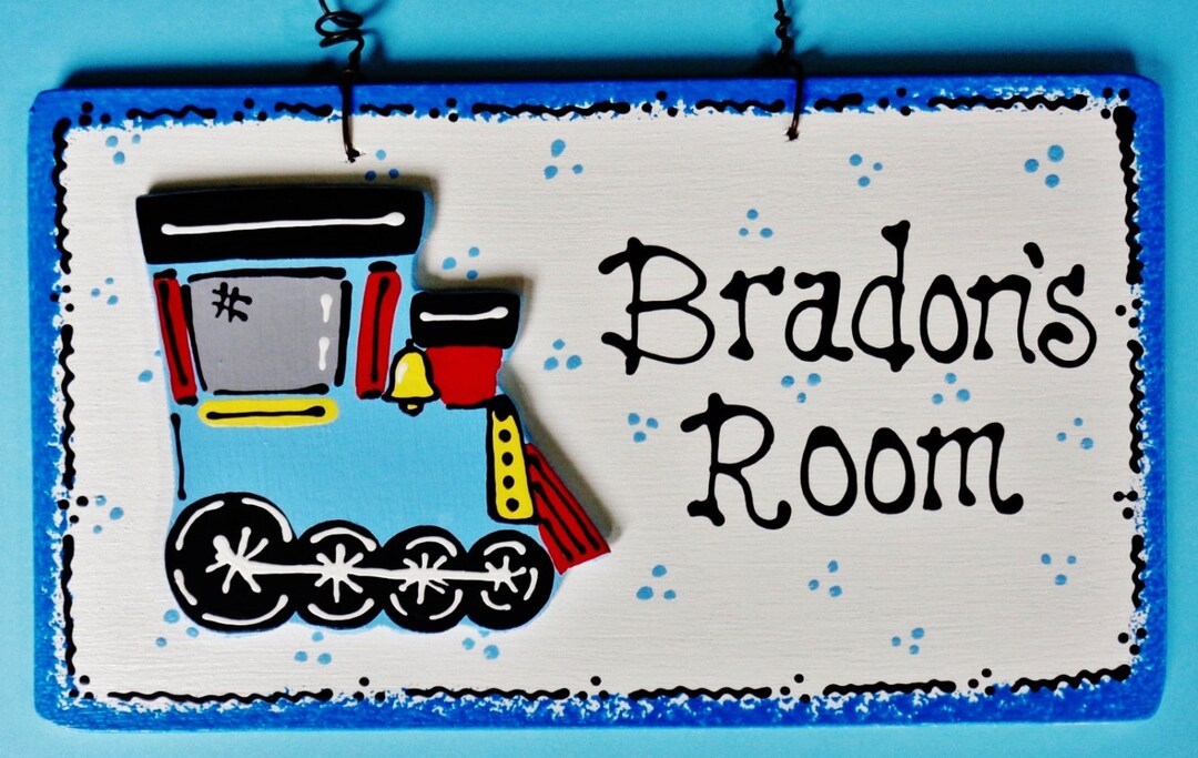 TRAIN OVERLAY Personalized Room SIGN Door Locomotive Engine Plaque ...