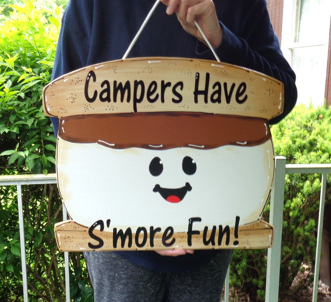 Smore Sign CAMPERS Have SMORE FUN Camp Camping Cabin Wood Wooden Summer ...