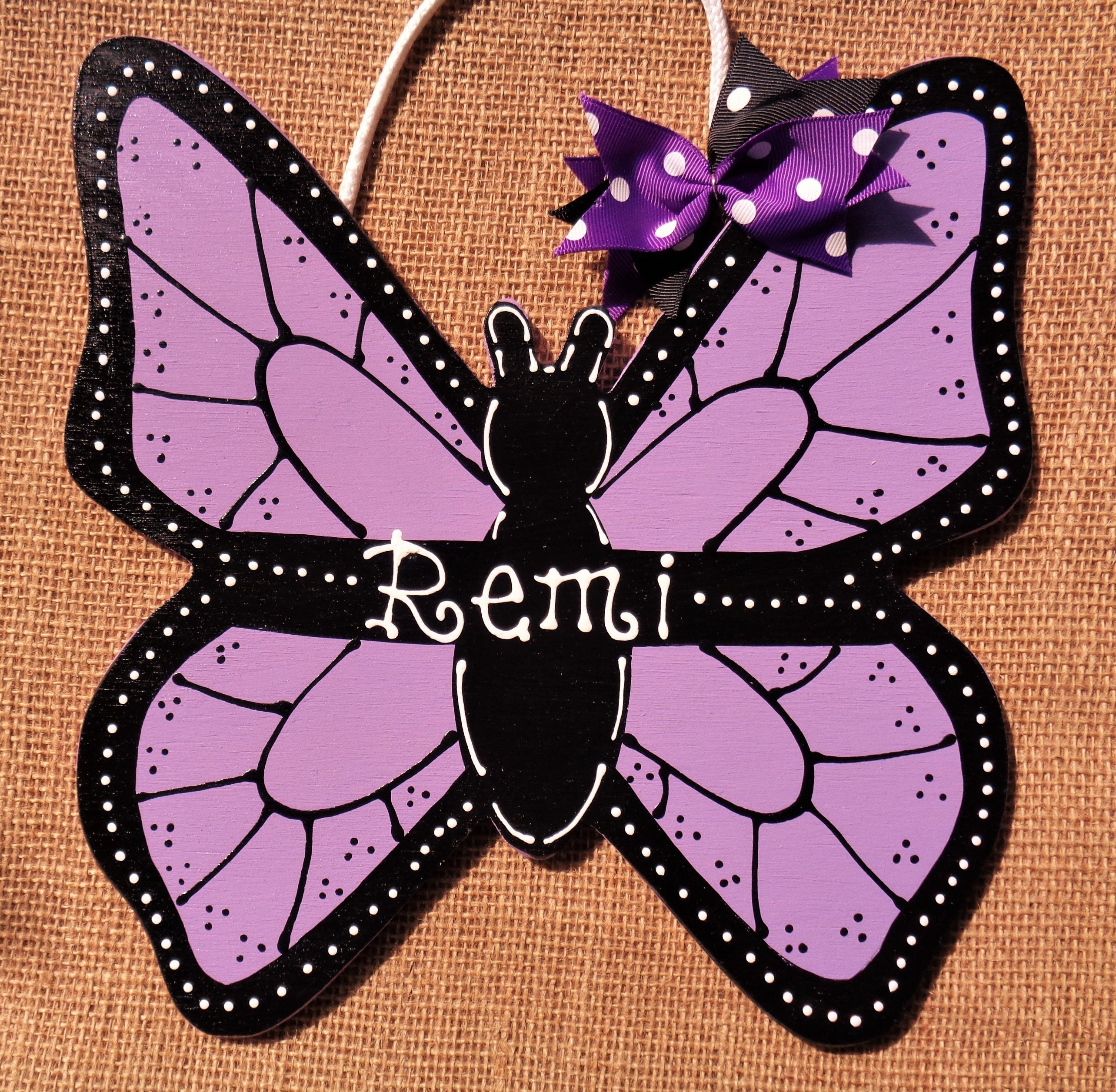 Personalized BUTTERFLY Room Door SIGN Name Wall Plaque Girls Bedroom ...