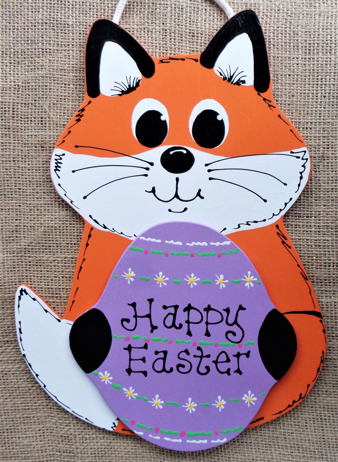 HAPPY EASTER Fox Door SIGN Wall Art Hanger Plaque Holiday - Etsy