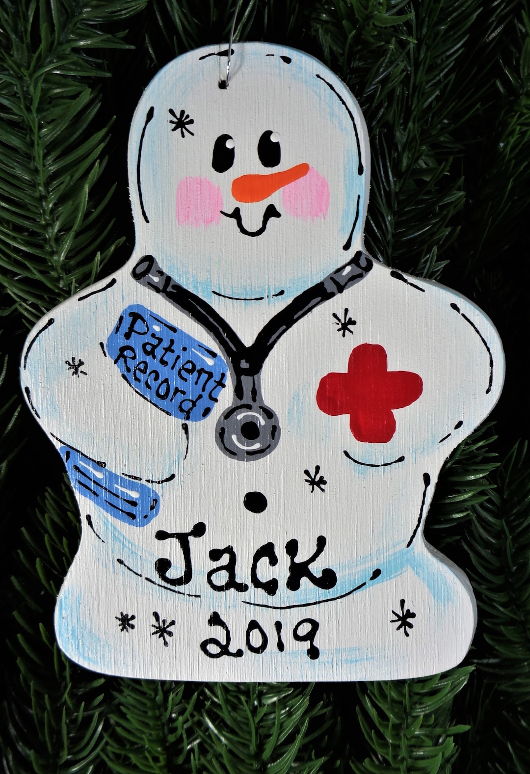 Personalized Doctor Nurse Health Care Worker Christmas ORNAMENT Snowman ...