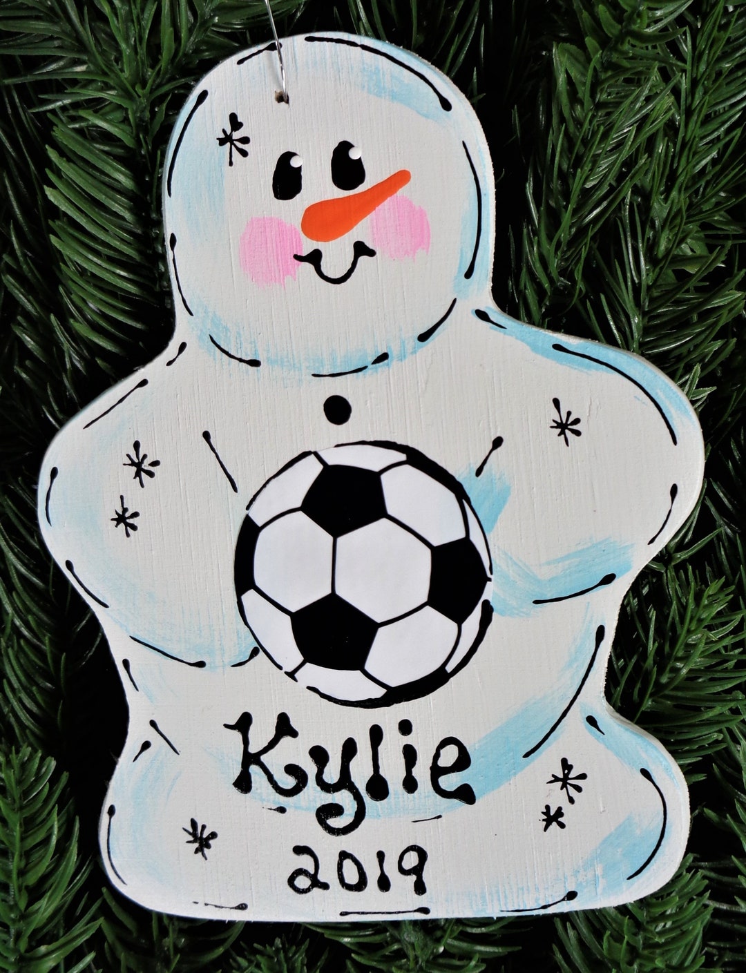 Personalized Soccer ORNAMENT Snowman U Choose NAME & YEAR Christmas ...
