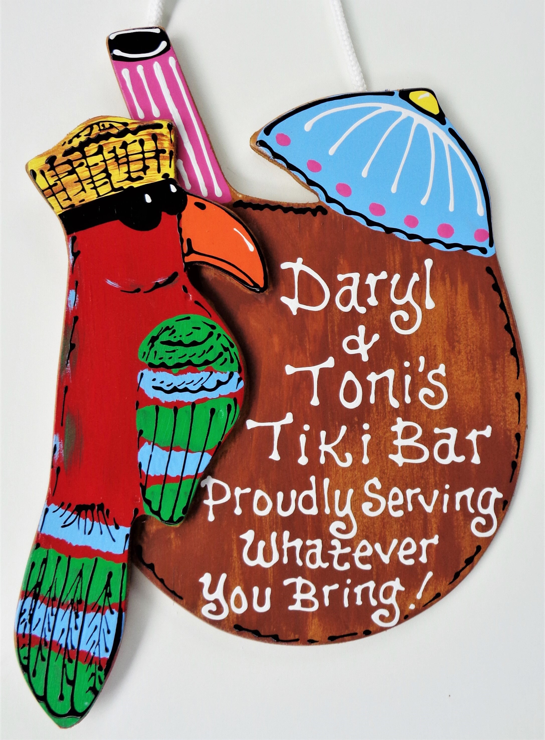 Personalized TIKI BAR SIGN Tropical Island Hawaiian Beach Deck Plaque ...