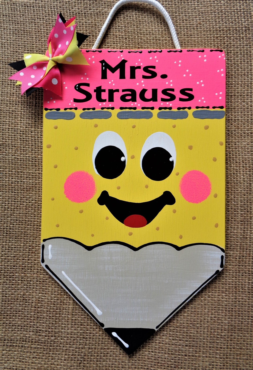 Personalized TEACHER PENCIL SIGN Name Plaque School Class Classroom ...