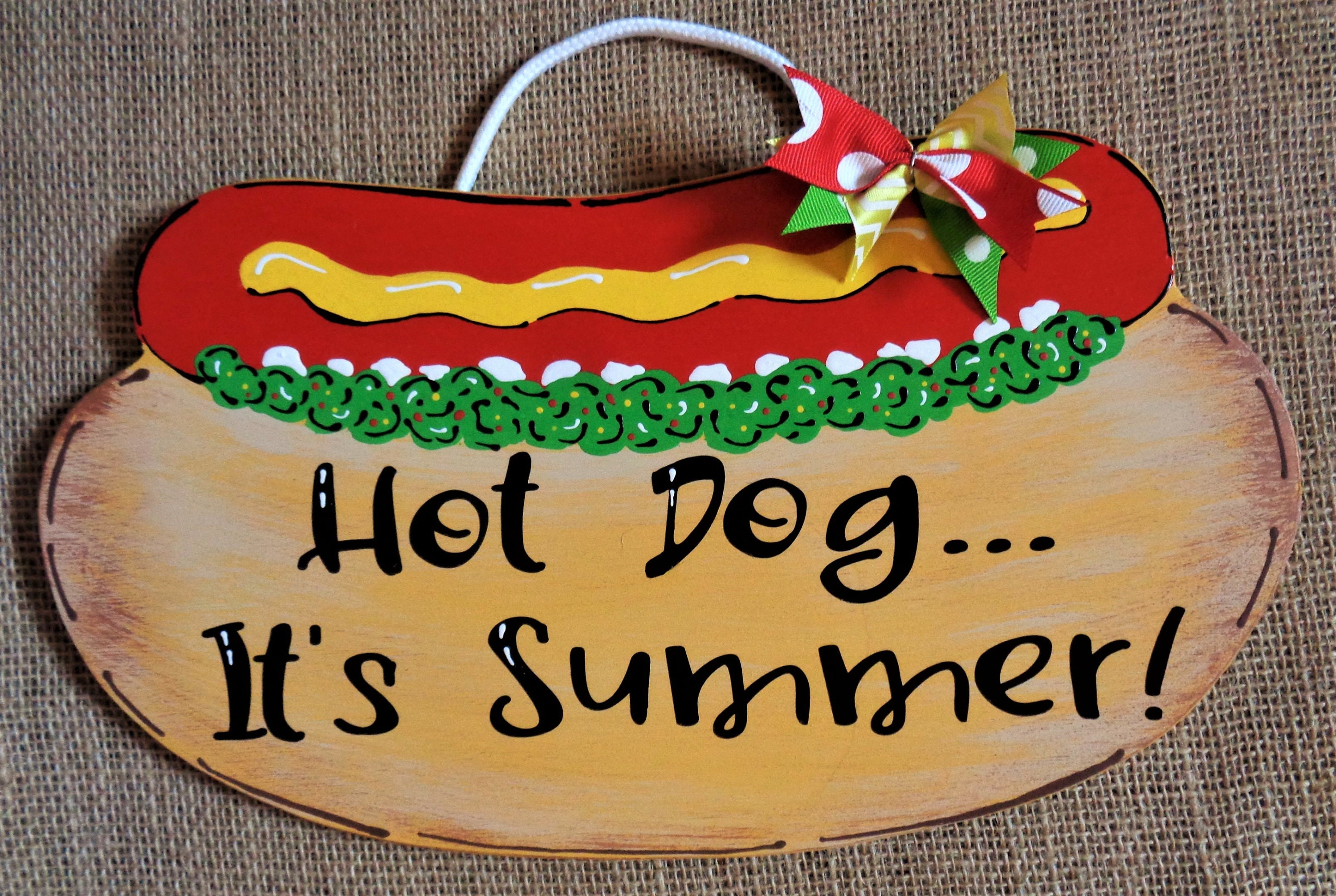 HOT DOG It's Summer SIGN Wall Plaque Home Deck Patio Pool Camper Camp ...