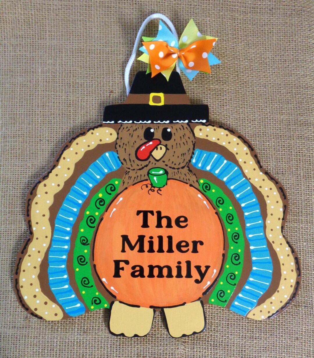 PERSONALIZED Name or HAPPY TURKEY Day Wood Wooden Sign Door Plaque ...